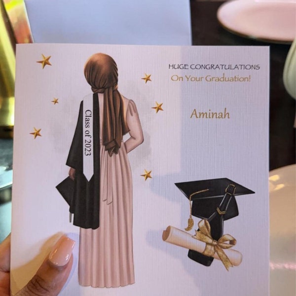 Graduation Card for Muslim Women Personalised Congratulations / Well ...