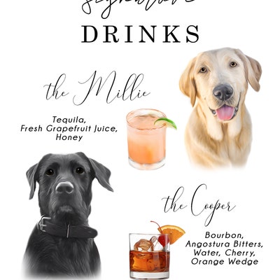 Dog Signature Cocktail Dog Custom Drink Sing Dog Signature - Etsy