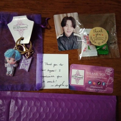 BTS Tinytan MIC Drop Keychain With Customized Pompom Option - Etsy