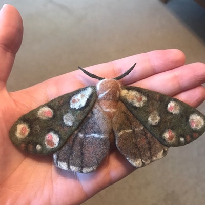 Needle Felted, Felt Brooch, Moth, Peach Blossom, Insect Brooches, Felt ...