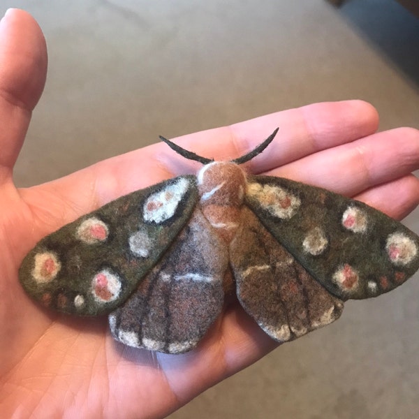 Needle Felted, Felt Brooch, Moth, Peach Blossom, Insect Brooches, Felt ...