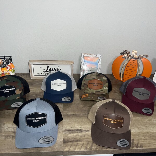 Custom Design Hat, Mesh Back Trucker Hat With Custom Leather Patch ...