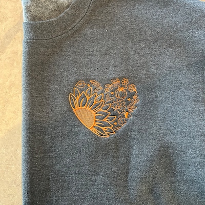 Fall Leaves Heart Embroidery Design, Sunflower Embroidery Design ...