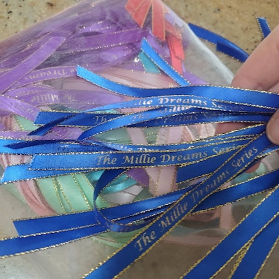 3/8 Gold Edged Printed Favor Ribbons Custom Print Ribbons Personalized ...