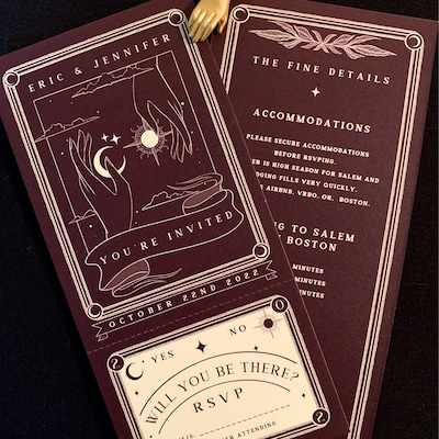 Unique Tarot Card Invitation Personalised Invitation RSVP - Etsy