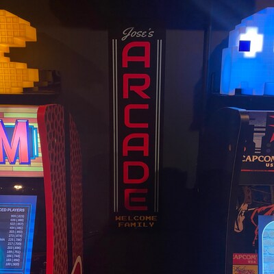 Arcade Sign Vertical Gamer Gift Custom Arcade Decor Game - Etsy