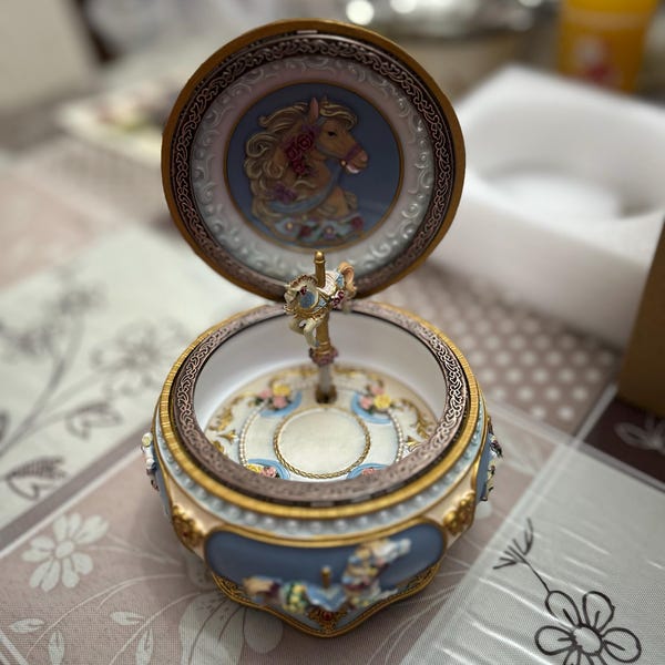 Personalized Light up Carousel Music Box, Custom Engraved Ballet Girl ...