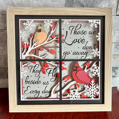 Cardinals Outside Window Shadow Box SVG / Memorial (Download Now) - Etsy
