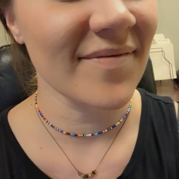 Choker Necklace, Colorful Beaded Choker Necklace, Seed Bead Choker ... Choker Necklace, Colorful Beaded Choker Necklace, Seed Bead Choker ...
