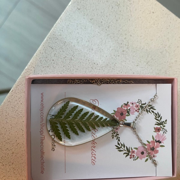 Fern Necklace, Nature Jewelry, Botanical Necklace,pressed Fern Necklace ...