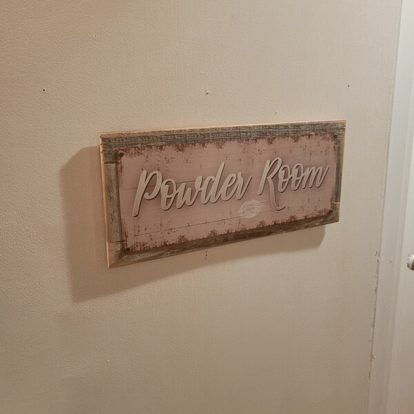 Powder Room Metal Sign; Wall Decor for Bath or Laundry - Etsy