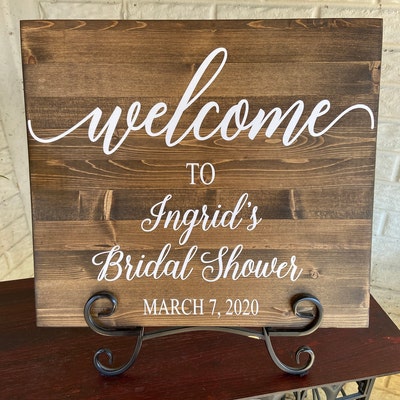 Bridal Shower Welcome Sign Rustic Wood Wedding Sign Rustic Wedding ...
