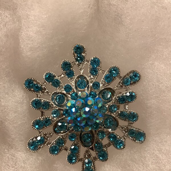 Sparking White Rhinestone Snowflake Brooch Pin, Brooch Pin, Unique ...