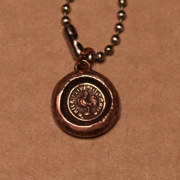 Greek Mythology Silver Antique Wax Seal Pendant Necklace - Mithras and ...