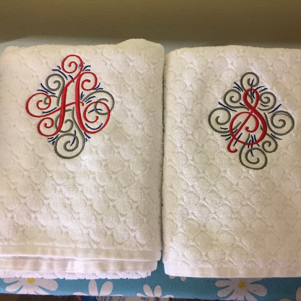 Adorn Monogram Machine Embroidery Font - 5″ 6″ - Formats: Bx Dst Exp ...