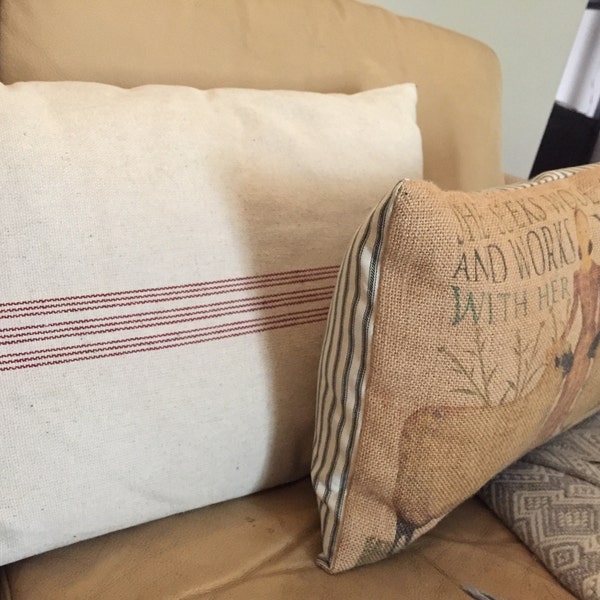 Proverbs 31 Burlap Pillow, Primitive Americana, Farmhouse Pillows ...
