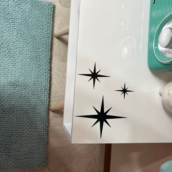 Retro Starburst Wall Decals | Vintage Star Decal Vinyl Sticker - Etsy