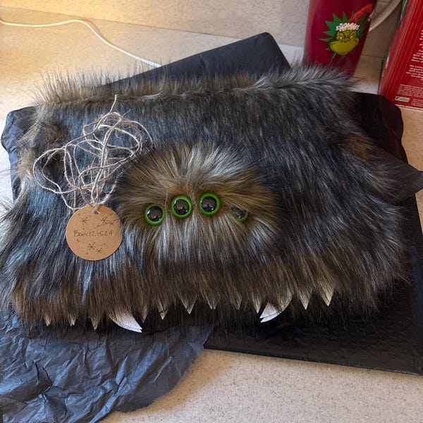 Furry Brown Monster Laptop Sleeve - Etsy