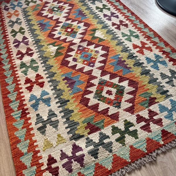 Tribal Rug, Handwoven Artisan Afghan Turkish Aztec Sheep Natural Wool ...