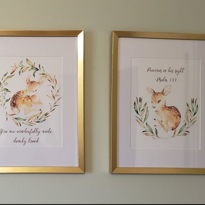 Little Deer. Watercolor Animal Clipart, Floral Wreath, Roe, Fawn ...