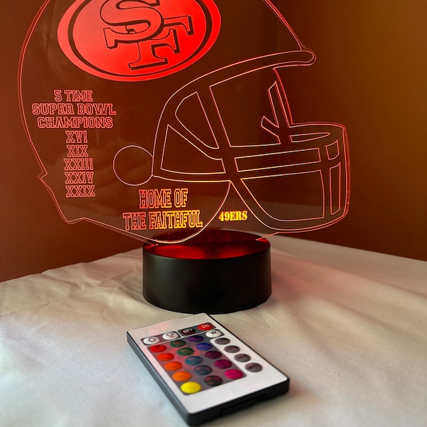 San Francisco 49ers, LED Football Sports Fan Lamp, Custom Made Night ...