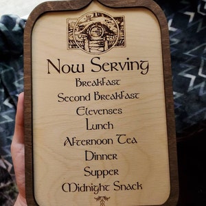Second Breakfast Sign Wood Engraved LOTR Kitchen Wall Decor. - Etsy