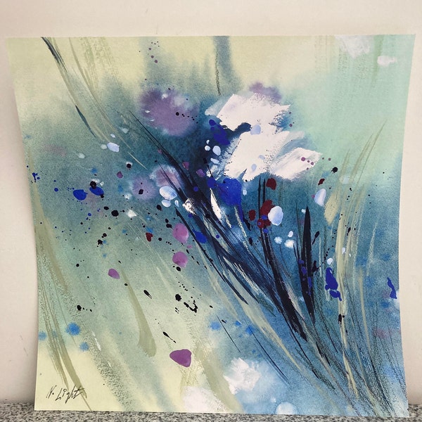 Purple Field Wall Art | Lavender Field Art Print | Purple Abstract ...