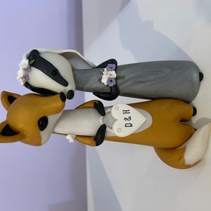 Weasel Wedding Cake Topper Polymer Clay Animal Cake Topper and Keepsake ...