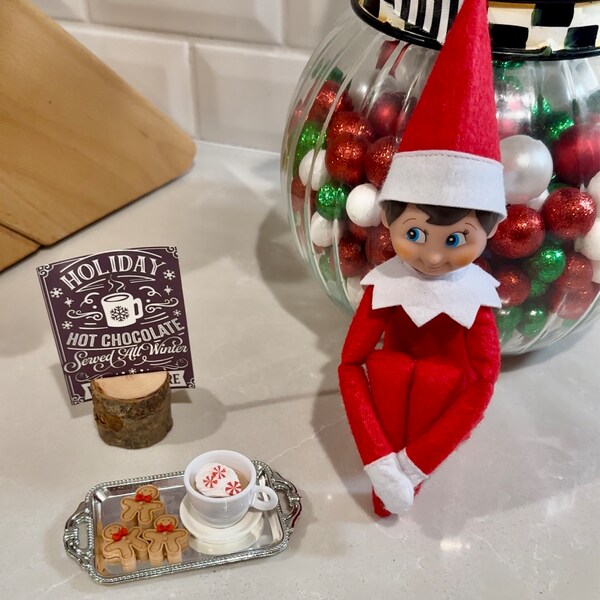 Hot Chocolate and Cookies Tray for Elf! Great Miniature Tray With Hot ...