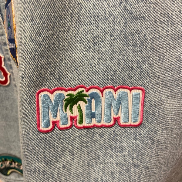 Miami Patch- Travel Patches- Iron on Patch- Miami Colors- Miami Nights ...