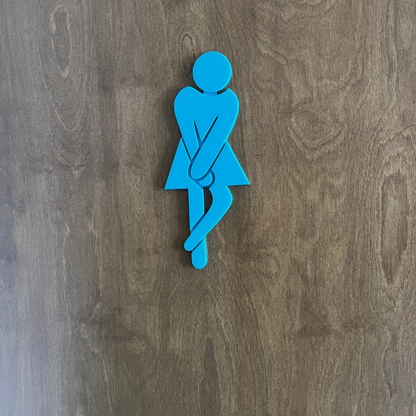 Gotta Go Funny Bathroom Figures for Restroom | Set of 2 | Bathroom Sign ...