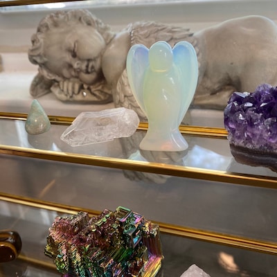 Small & Medium Size Angel Crystal Figurine Rose Quartz Amethyst Opal ...