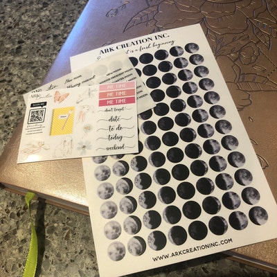 96 Realistic Moon Phase Sticker Lunar Tracking Planner Sticker ...