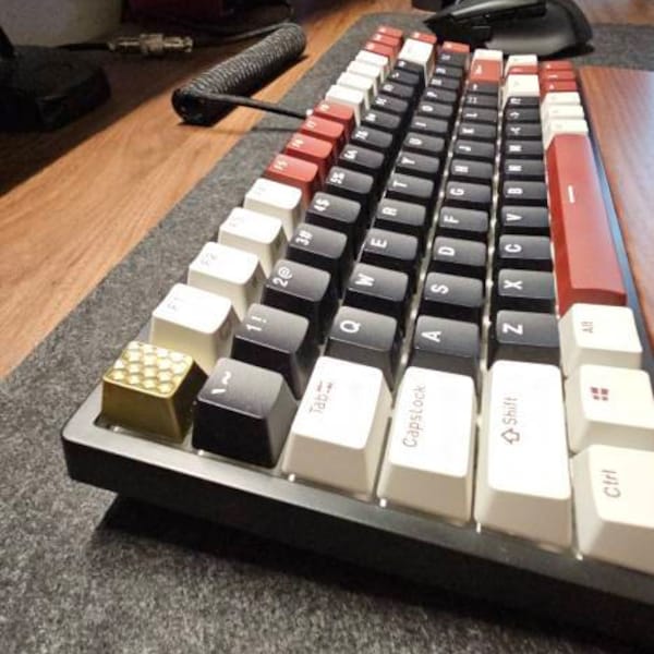 Geometry Alpha Metal Artisan Keycap - Iridescent Anodized Rainbow ...