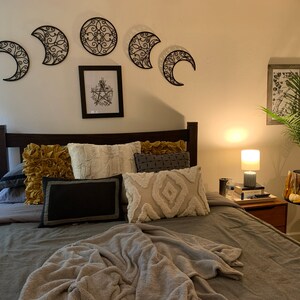 Lunation Moon Metal Wall Art, Elegant Lunar Phases Set, Metal Home ...