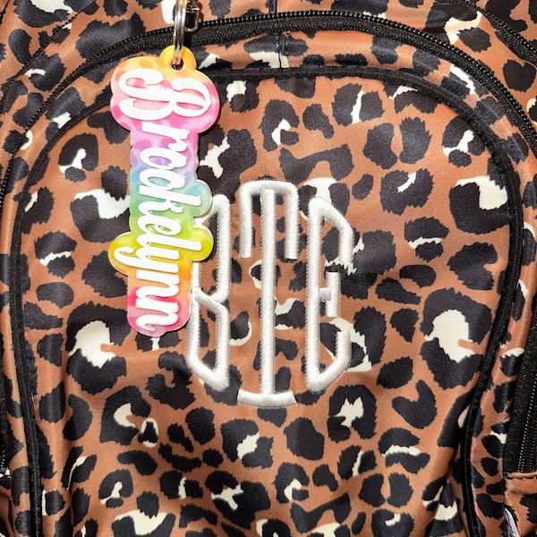 Personalized Keychain/ Acrylic Keychain / Diaper Bag Tag/ Lunch Box Tag ...