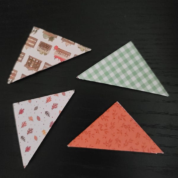 Origami Corner Bookmarks - Set of 4 or 12 Handmade Paper Page Markers ...