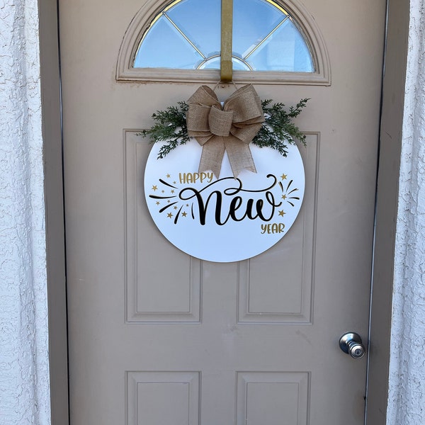 New Years Front Door Decor | Happy New Years | 2026 | Winter Wreath ...
