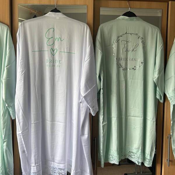 Mint Green Personalised Robe, Aqua Bridal Party Robes, Bridesmaid ...