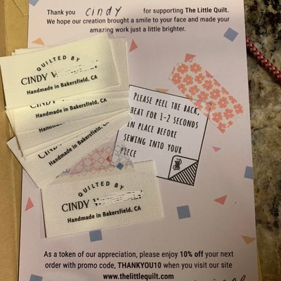 10 Simply Beautiful Pre-cut Customizable Cotton Quilt Labels - Etsy UK