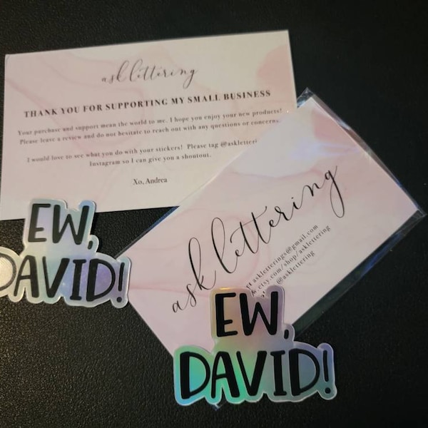 HOLOGRAPHIC or Matte Vinyl Sticker, Decal, Waterproof, David Rose ...