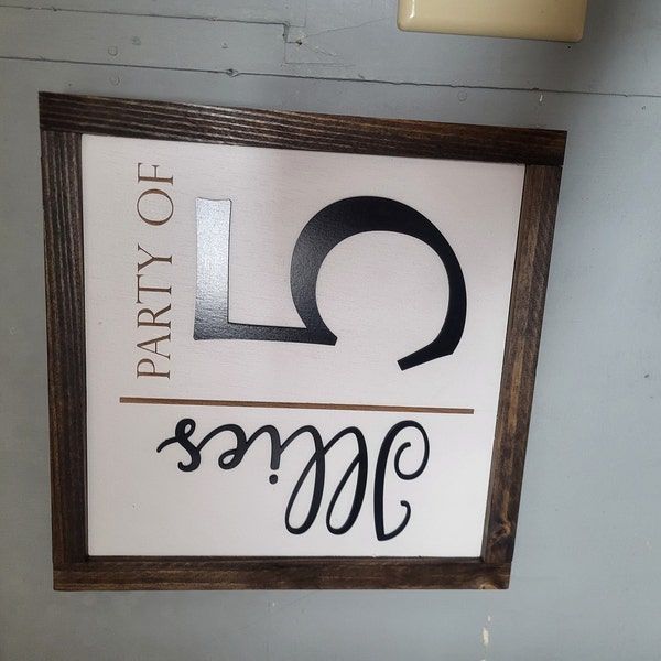 Custom Family Party of 4, 3, 5, 6 Wood Sign - Personalized Farmhouse ...