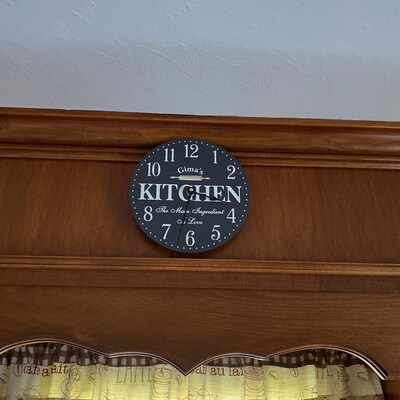 Personalized Kitchen Wall Clock Gray Kitchen Clock - Etsy