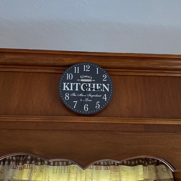 Personalized Kitchen Wall Clock- Gray Kitchen Clock - Etsy