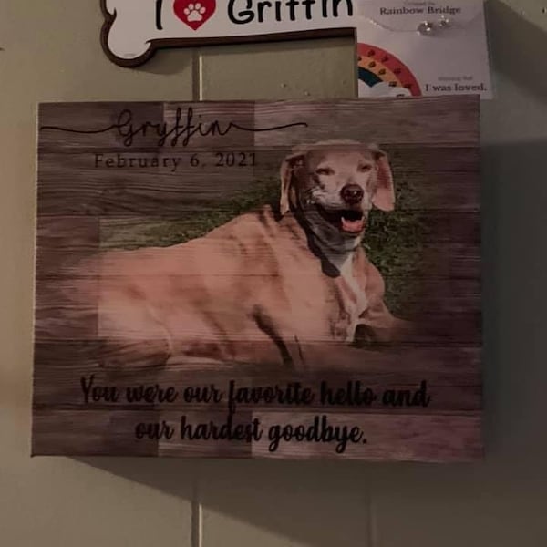 Dog Memorial Gift Portrait Art | in Loving Memory Dog Remembrance Gift ...