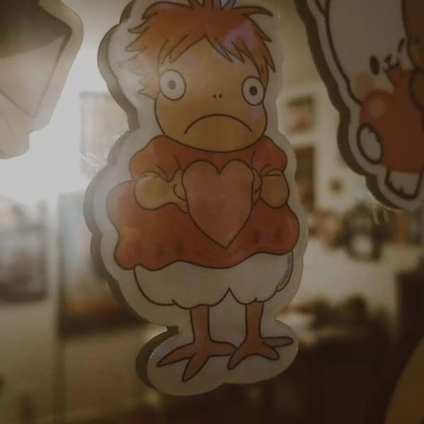 Ponyo Heart Studio Ghibli Stickers | Cute Sparkle Holographic Sticker ...
