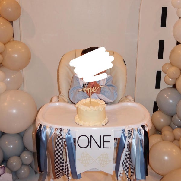 Fast One Banner, Racecar 1st Birthday Decor, Retro Car High Chair Sign ...