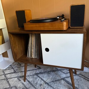 Mid Century Modern Record Console MCM Vinyl Storage Media - Etsy