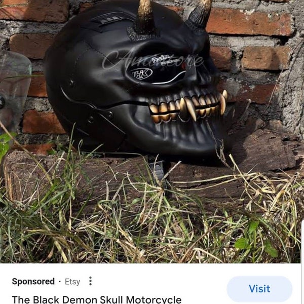 The Black Demon Skull Motorcycle Helmet Custom DOT and ECE Approved - Etsy