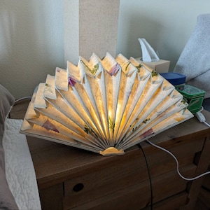 Handmade Paper Foldable Lamp, Unique Bedside Night Light, Decorative ...
